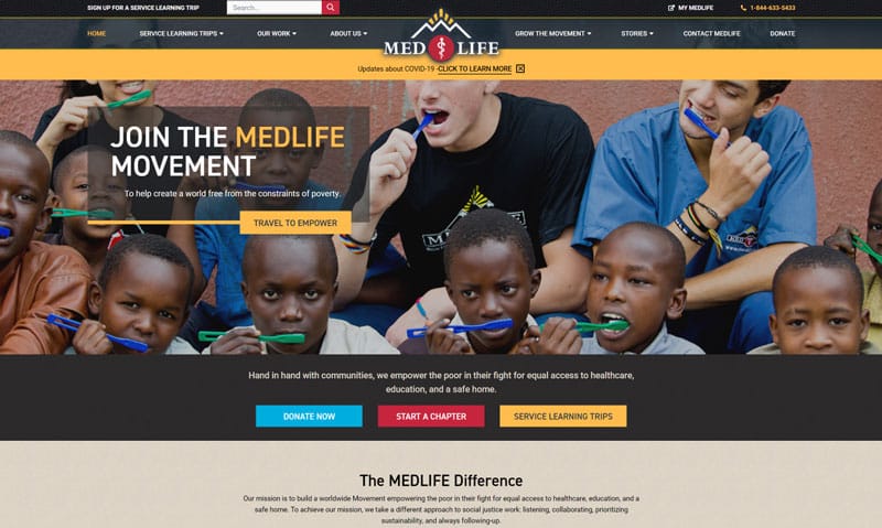 Web Portfolio | MEDLIFE Movement | Links Web Design | Bangor, Maine