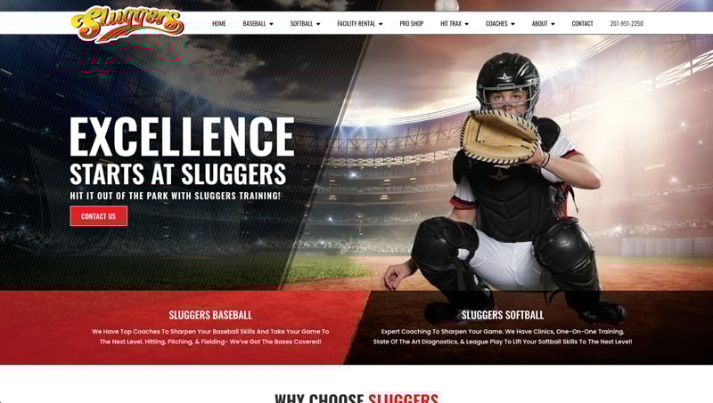 New Website for Sluggers Baseball & Softball | Bangor, Maine